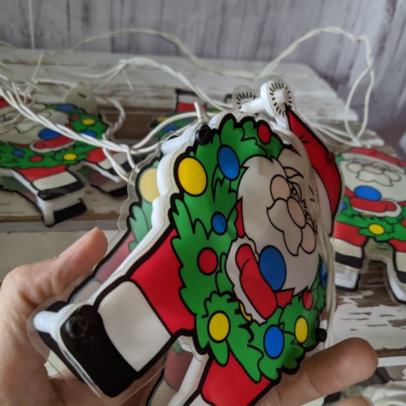 Unbranded | Holiday | Vintage Santa String Lights Plastic Large ...